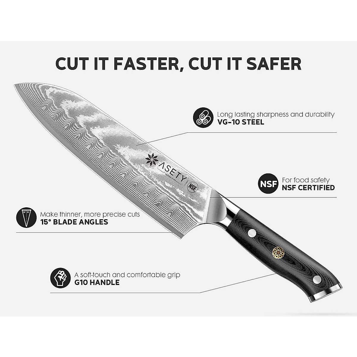 ASETY Damascus Knife Set 3 PCS, NSF Food-Safe Japanese Kitchen Knife Set with VG10 Steel Core, Ultra-Sharp Professional Chef Knife Set and Full Tang G10 Handle, Gift Box