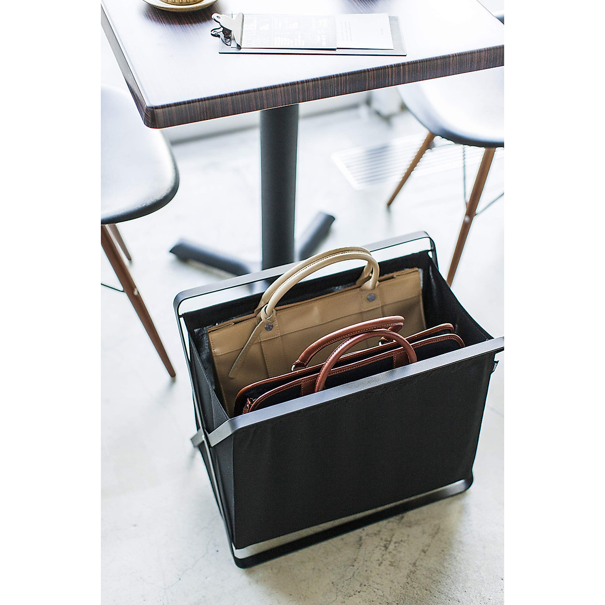 YAMAZAKI home Tower Storage Hamper Black