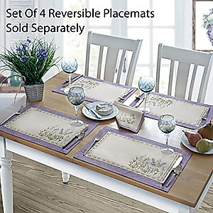 Home Bargains Plus Provence Round Tablecloth, 70 Inch, Holiday Blanchard Field of Lilacs, Wrinkle and Stain Resistant Fabric Table Cover for Dinner Parties and Banquet