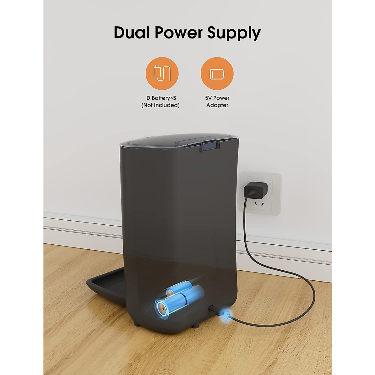 WOPET Automatic Dog Feeder,7L Pet Food Dispenser for Cats and Dogs,Automatic Cat Feeders with Protion Control,Voice Recorder&Programmable Timer for up to 5 Meals Per Day