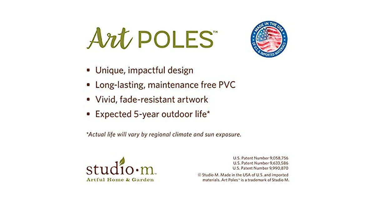 Studio M Outdoor Art Pole - Durable Garden Decor, Made in USA
