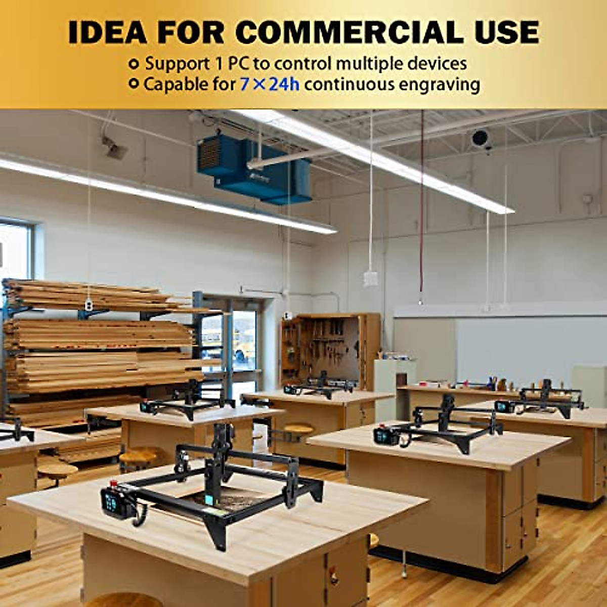 ATOMSTACK A5 Pro Commercial Laser Engraver, 40W Laser Engraving Machine with 5.5W Fixed-Focus Diode Compressed Spot & CNC Laser Cutter with 410X400mm Working Space for Metal, Wood, Acrylic, Leather
