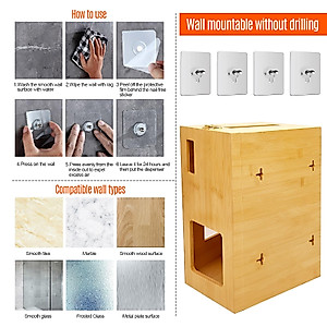 Libreshine Libreshine 2 In 1 Extra Large Trash Bag Organizer and Grocery Bag Holder, Fits Costco Large Garbage Bag Roll, Kitchen Bamboo Grocery Bag Dispenser Wall Mount