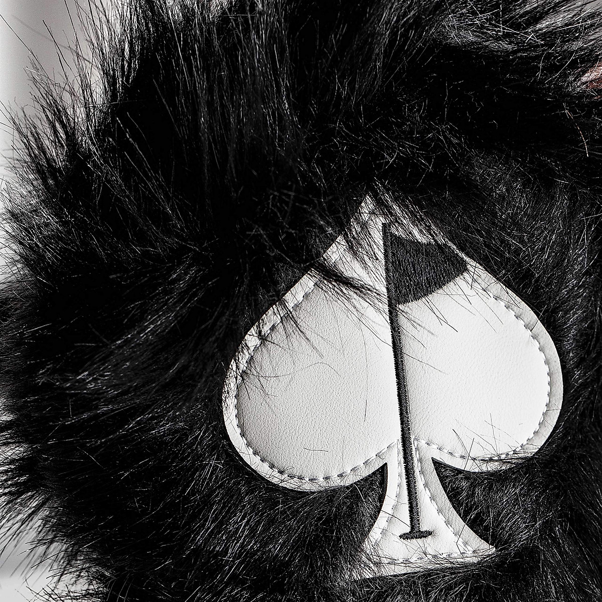 Pins & Aces Black Fuzzy Golf Head Cover - Premium, Hand-Made Faux Hair Headcover - Funny, Tour Quality Golf Club Cover - Style and Customize Your Golf Bag (Driver)