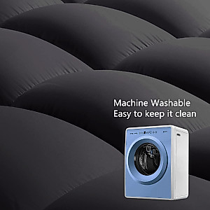 COONP California King Mattress Topper, Extra Thick Mattress Pad Cover, Cooling Pillowtop with 8-21 Inch Deep Pocket(Black,California King-72"x84")