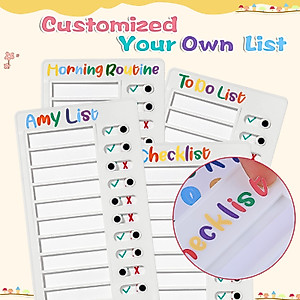 2 Pieces Dry Erase Chore Chart Blank To Do List Checklist Board ADHD Tools for Kids with Detachable Cardstock DIY Alphabet Stickers for Home Routine Planning (Minimalist)