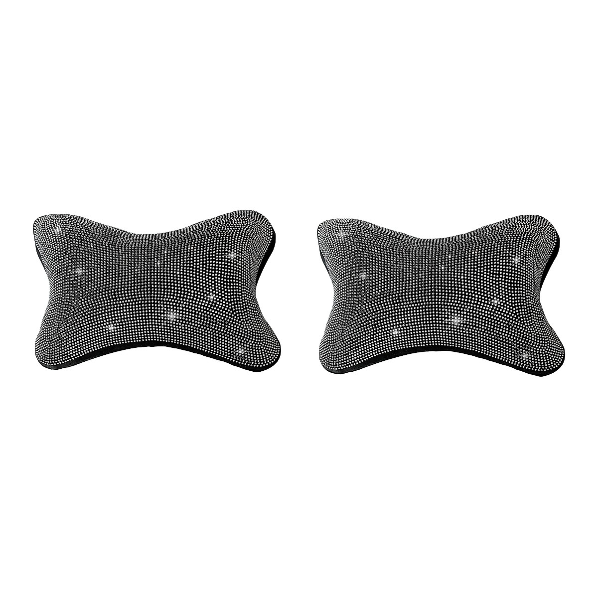 MINICO 2 Pcs Bling Car Seat Neck Rest Pillow, Car Headrest Neck Pad Cushion Pillow, Sleeping Travel Auto Seat Headrest Support Neck Pillow White