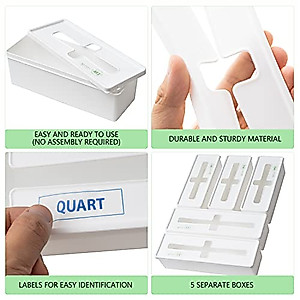 Ziplock Bag Organizer for drawer – Sandwich drawer, all size bags- Gallon/Snacks/Quart/Sandwich Food storage holders,Durable/Non bamboo (5Pcs-Wowsers Co), White