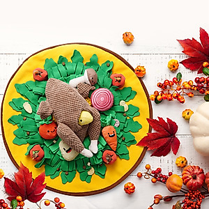 Nocciola 7 in 1 Thanksgiving Turkey Squeaky Dog Toys, Hide and Seek Dog Toys for Large Medium Small Dogs, Soft Stuffed Enrichment Puppy Chew Toys, Interactive Cute Plush Dog Toys, Pet Toy Gifts