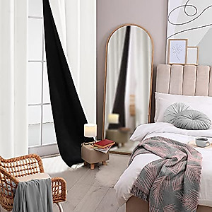 Deconovo 100% Blackout Curtains Set of 2, 84 Inch Length Total Room Darkening Curtain Drapes, Thermal Soundproof Curtains for Bedroom(Cream, 52W x 84L Inch, 2 Panels)