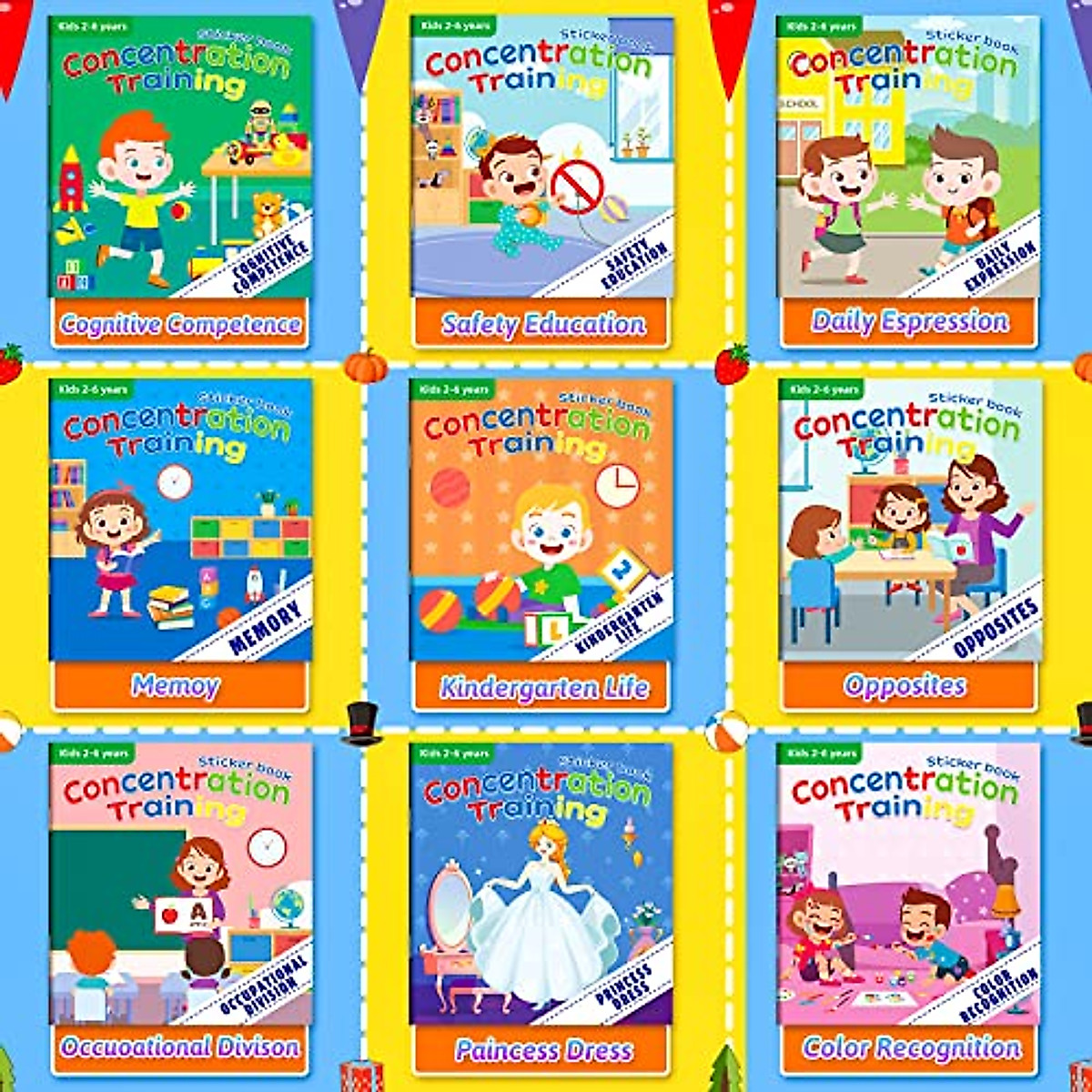 20 Sets Sticker Books for Kids 2-4, Sticker Books for Toddlers 1-3, Activity Books for Kids Ages 3-5, Birthday Gifts Fun Sticker Book for Girls Boys Ages 2-6（Over 1200 Cute Stickers）
