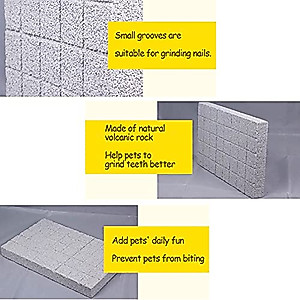 kathson Bunny Grinding Claw Pad Rabbit Scratch Foot Pad Small Animals Lava Grinding Teeth Stone Hamster Chew Treats Toys for Guinea Pig Rat Gerbil Chinchilla Hedgehog