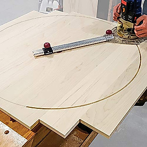 Milescraft 1219 Circle Guide Kit- Router Circle Cutter Jig For Cutting/Routing Small And Large Circles From 1.5in. Up To 52in. Diameter-Includes Bonus Offset Base For Edging Projects , Black