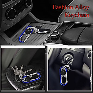 Jsorum Heavy Duty Key Chain, Anti-Loss Keychain with Double Keyrings, Metal Car Keychains, Car Fob Key Keychain Holder for Men Women (Blue)