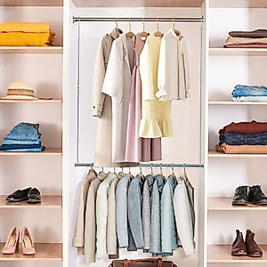 STO STO 1 Pack Closet Hanging Rod, Length and Height Adjustable Closet Rod, Space-saving Closet Extender Hanging Bar for Hanging Clothes, Chrome