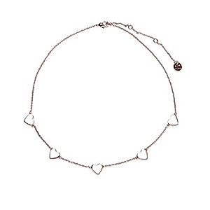 Pura Vida 14" Rose Gold Lovestruck Choker Necklace - Adjustable Length, Brass Base - 3" Extender