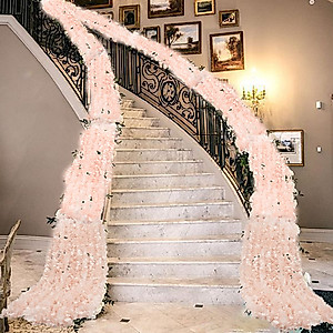 Uieke 10 Pack(Total 33Feet) Artificial Silk Wisteria Hanging Flowers Fake Vines Plants Leaf Garland for Wedding Party Garden Outdoor Greenery Office Home Wall Decor Pink