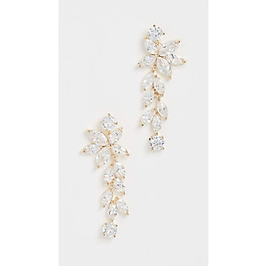 SHASHI Women's Irresistible Earrings, Crystal, Clear, Gold, One Size