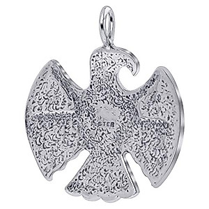 American Bald Eagle Natural Turquoise Gemstone .925 Sterling Silver Pendant for Women