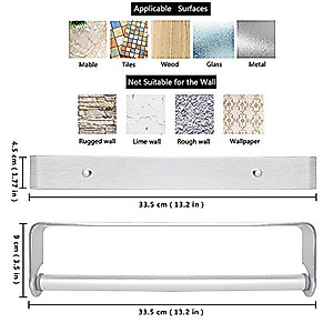 QZNA Self Adhesive & Wall Mount Paper Towel Holder & Dispenser,Kitchen Tissue Towel Holder Stand Under Cabinet-Silver