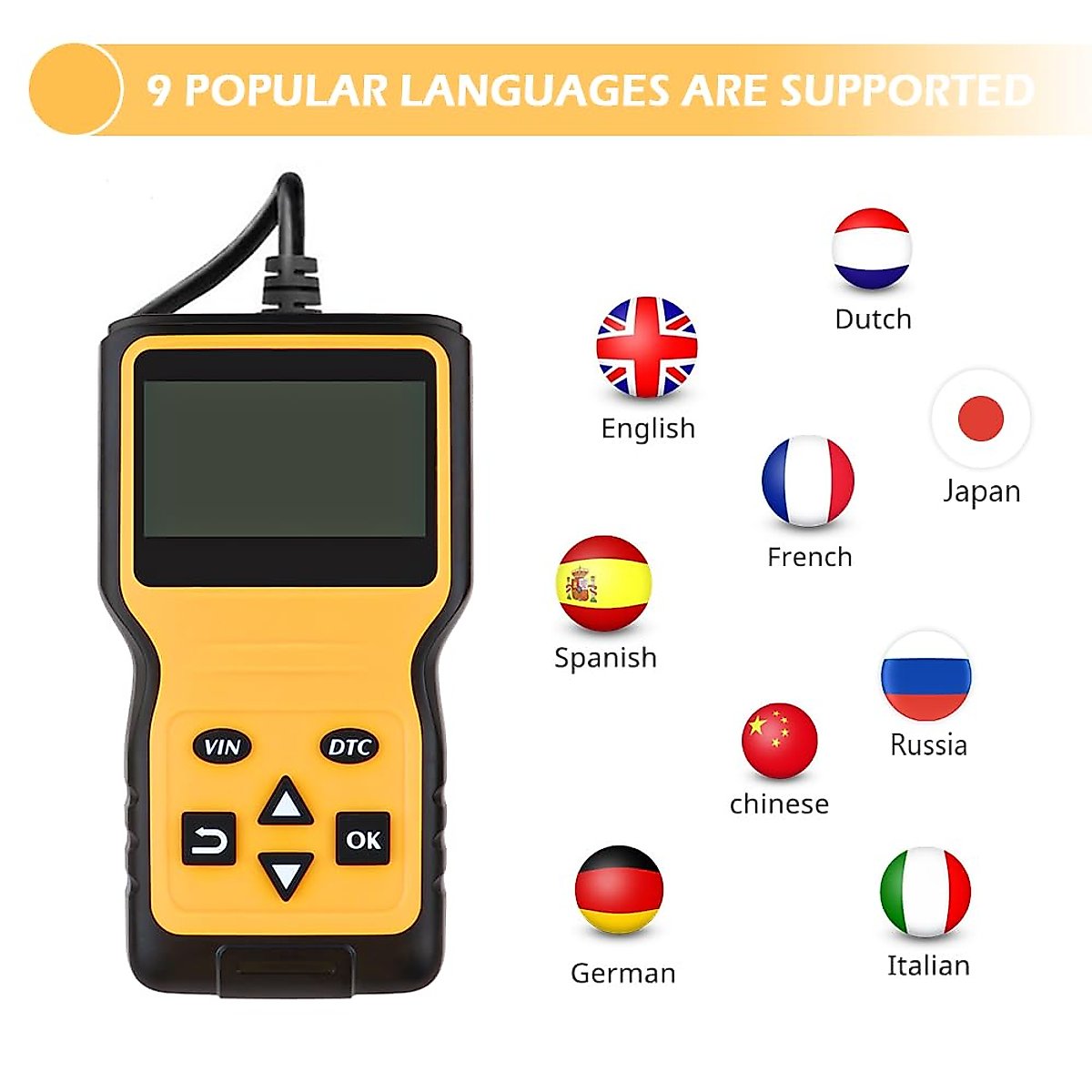 Car Code Reader - Check Engine Code Reader Car Diagnostic Tool with Reset - Quickly Clear Fault Codes - Professional Scanner for Car,Compatible with All OBD II Protocol Cars to Present