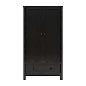 Panana 2 Door Wardrobe, Armoire with Drawer for Bedroom (Black)