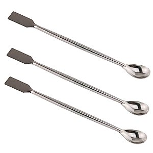 E-outstanding 3PCS Laboratory Spoon Spatula 2 in 1 Stainless Steel Lab Mixing Double End Reagent Sampling Spoon Spatula Tool, 20cm