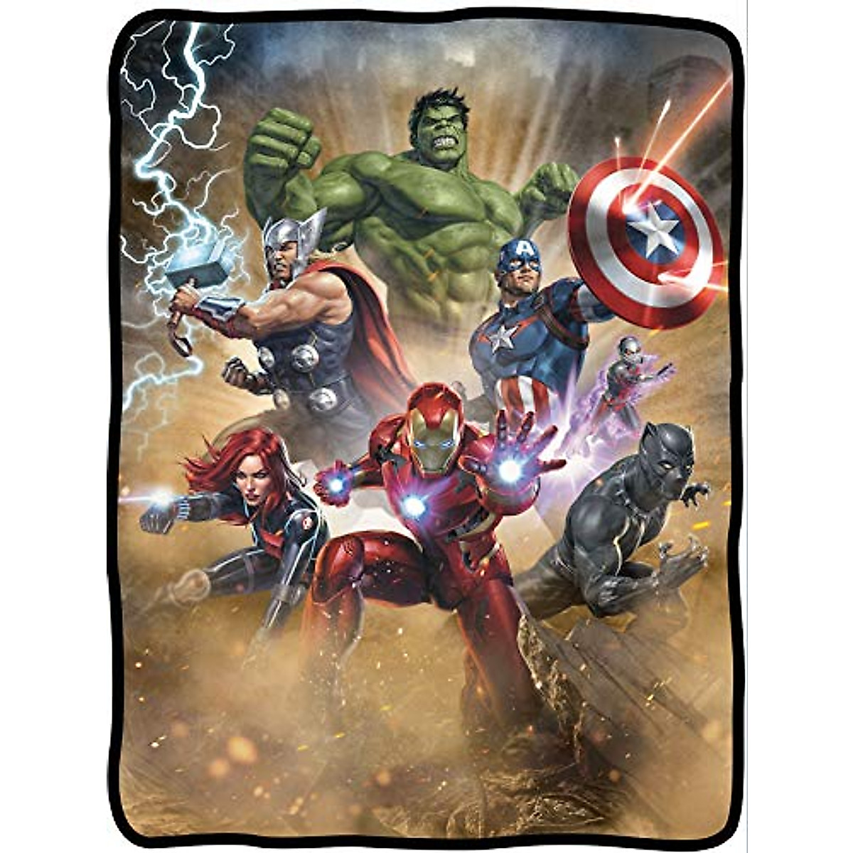 Seven Times Six Marvel Avengers Defenders of Earth Blanket 46" X 60" Flannel Fleece Throw