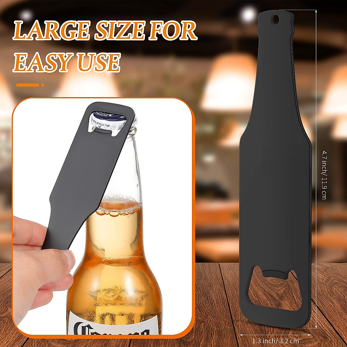 30 Pieces Stainless Steel Flat Bottle Opener Groomsmen Wallet Beer Bottle Opener for Kitchen, Bar, Restaurant, Wedding Bridesmaid Favor, Black