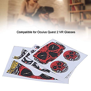 VR Glasses Stickers, PVC VR Glasses Controller Headset Protective Stickers, Skin Cover Set, Protect Equipment, for Oculus Quest 2(Skeleton )