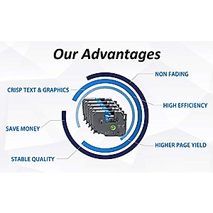 EASY PRINT Compatible P-Touch TZ221 TZe-221 Label Tape 9mm 0.35 Inch Laminated White TZ Tape Label Used for Brother Ptouch Label Maker PT-D200 PT-D210 PT-H100 PT-D400 PT-1290 PT-1750, 9mm x 8m, 5-Pack
