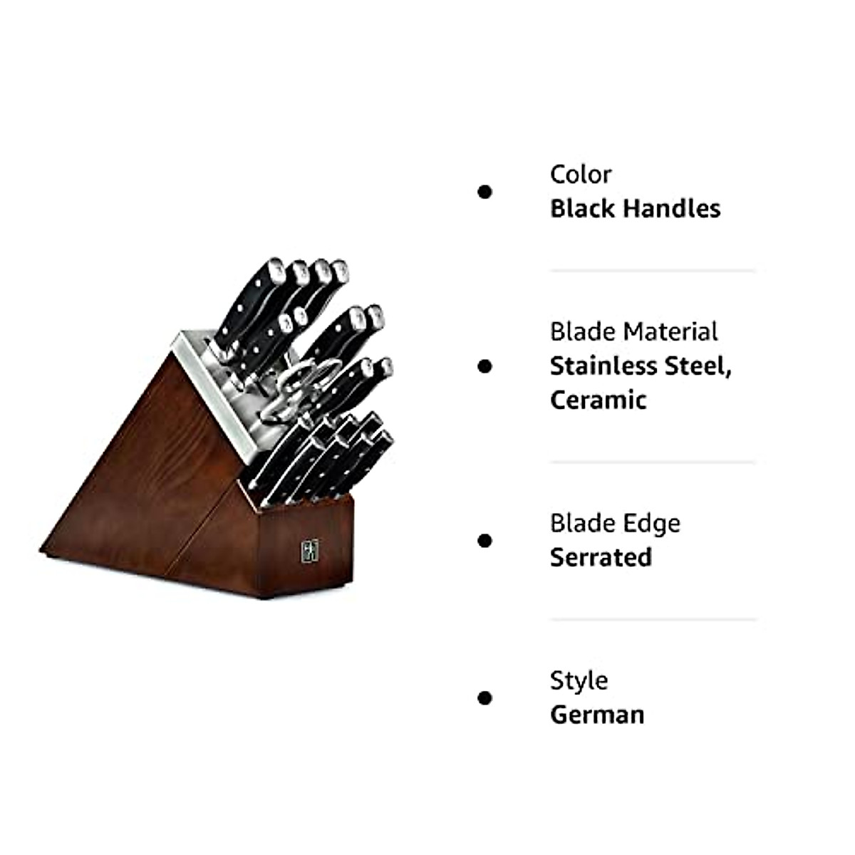 Henckels Forged Accent 20 Piece Self Sharpening Knife Block Set with Black Handles