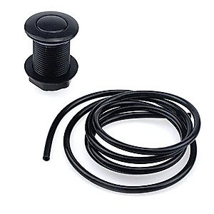 Meprotal Air Activated Switch Button with 1.5m/5ft Air Hose for Sink Garbage Disposal (Matte Black)
