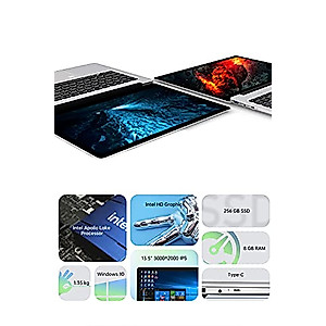 ALLDOCUBE Laptop 13.5-inch Windows 10, VBook, Intel Celeron N3450, 8GB RAM, 128GB SSD, 13.5" FHD IPS 3000x2000, 2.4G+5G Dual WiFi, Bluetooth, Type C