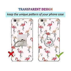 lenoup Transparent Heart Cell Phone Ring Holder Kickstand,Bling Bling Sparkle Diamond Clear Heart Cell Phone Finger Ring Grip Stand(Silver/Black)