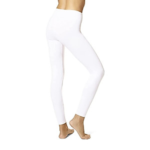 HUE Women's Legging, White, Small