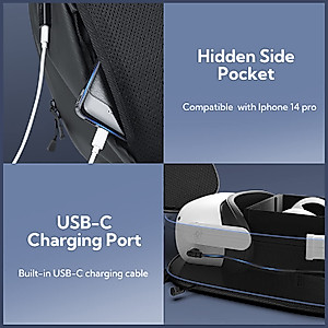 ZYBER Charging Dock for Meta Quest 2, Hard Carrying Case for Meta Quest 2 Quest Pro