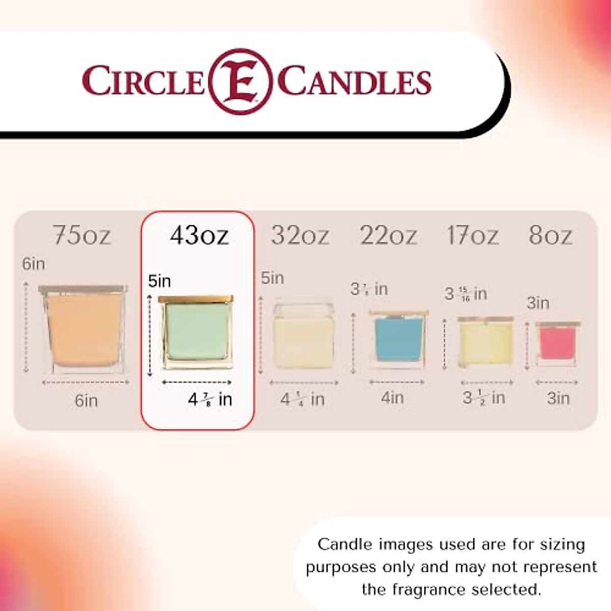 Circle E Candles, Country Morning Scent, Large Size Jar Candle, 43oz, 4 Wicks