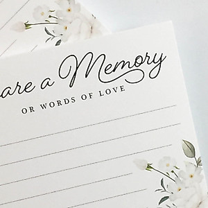 CARDAMONOLY Share a Memory Card for Celebration of Life - Minimalist Well Wishes Card - 6 x 4 - Set of 50 - Weddings, Anniversaries, Memorials, Funerals, Birthdays, Graduation