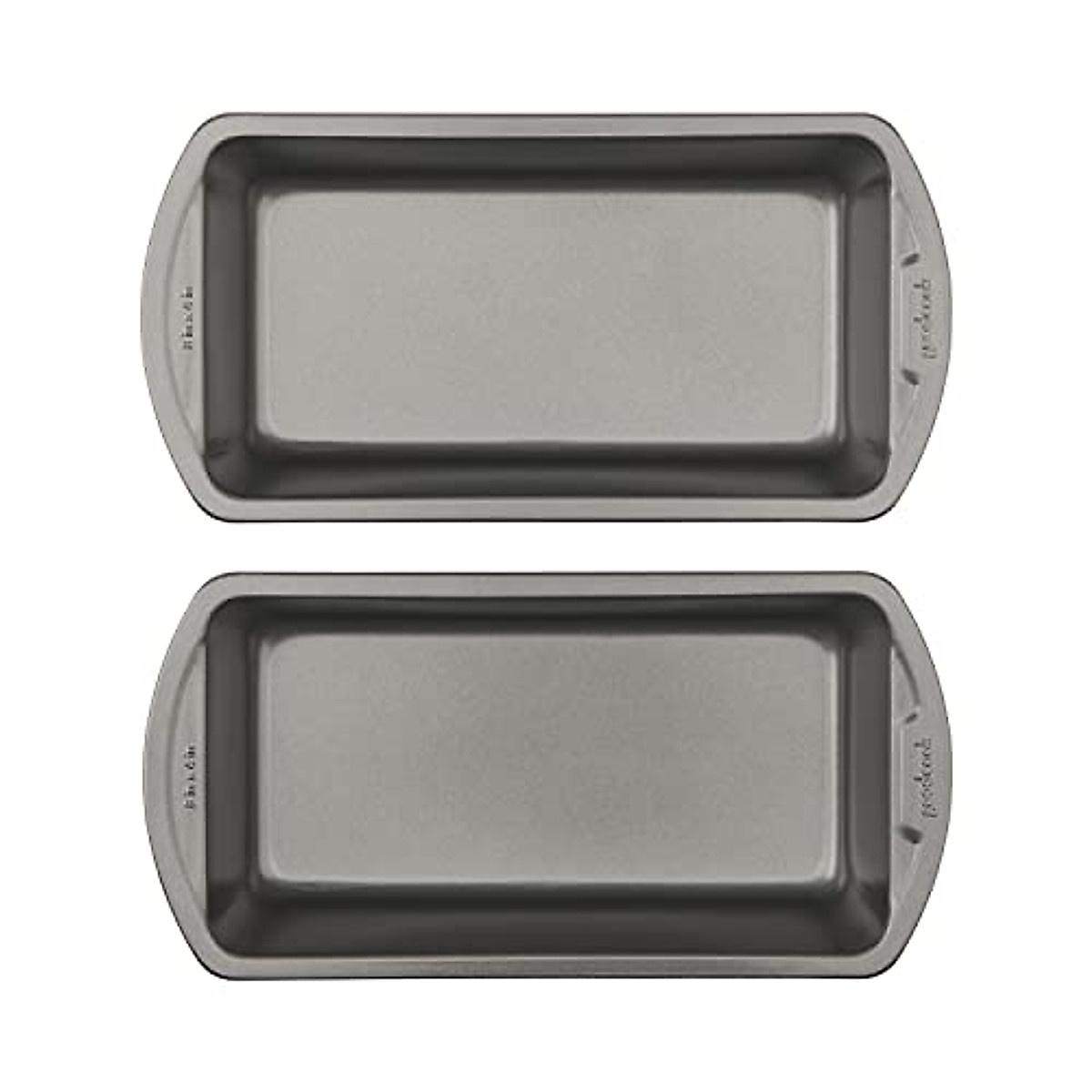 GoodCook Set of 2 Medium 8" x 4" Nonstick Steel Bread Loaf Pans, Gray (4244)