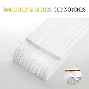 TOPIA HANGER White Wood Bridal Dress Hangers, Premium Wooden Shirt Hangers 10 Pack, 360° White Hook- Smooth Finish- Extra Smoothly Cut Notches (White *10)-CT06W