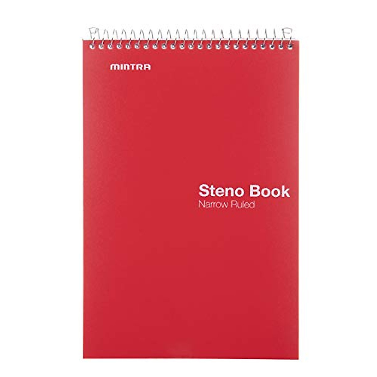 Mintra Office Steno Book - (Primary Colors, 8 Pads/Pack, Narrow Ruled) - 6inx9in, 100 Sheets per pad, POLY Cover, notebook for writing notes in school, university, college, work, office