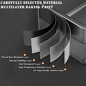 YuShiYan Nail-Free or Drilling Stainless Steel Detachable Floating Wall Mounted Shelves for Kitchen, Bathroom, Baking Paint Process, Corrosion and Rust Resistant, Set of 1 Gray