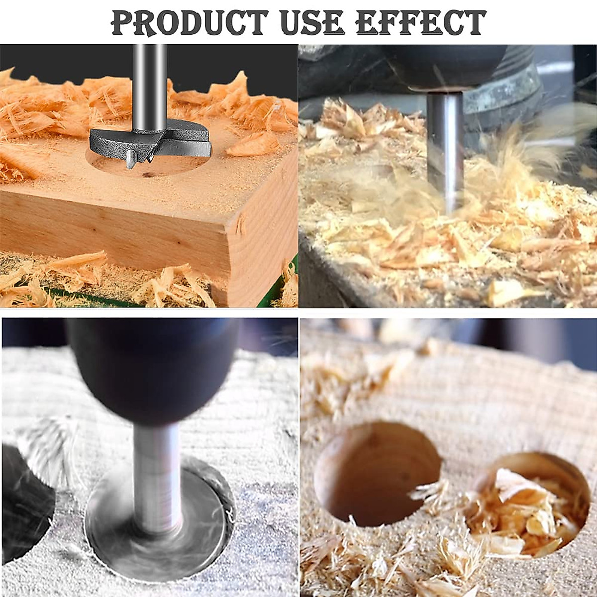 Utoolmart Forstner Drill Bits, 48mm Cemented Carbide Wood Cutter Tool, Hex Shank Woodworking Hole Saw Cutter, 80mm Length Woodworking Hole Boring Bit, Gray, 2 Pcs