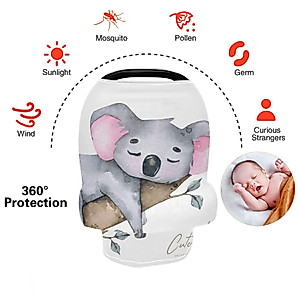 Nursing Cover Breastfeeding Scarf Cartoon Cute Koala - Baby Car Seat Covers, Infant Stroller Cover, Carseat Canopy(801e)