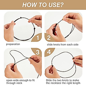 5 Pieces Leather Necklace Cord Choker with Clasp Sturdy Double Knotted Cord Necklace Adjustable Rope Chain Minimalist Jewelry for Women Men