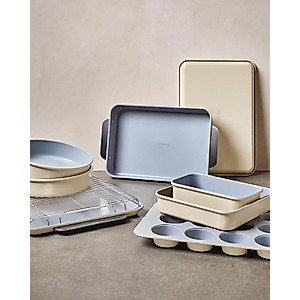 Caraway 9” Square Pan - Non-Stick Ceramic Coating - Free From Forever Chemicals - Cake Pan Perfect for Brownies, Lemon Bars, & More - Cream