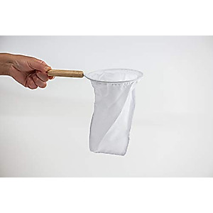 Cravin Supply Co. Tea, Coffee Cloth Strainer with Wood Handle, Reusable, Traditional Thai Style Tea Filter, white/wood, 5 inches