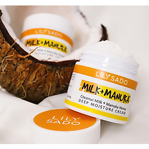 LILY SADO MILK+MANUKA™ Coconut Milk and Manuka Honey Natural Face Moisturizer - Non Greasy Organic Facial Cream with Cocoa Butter and Gotu Kola - Amazing Anti-aging Formula