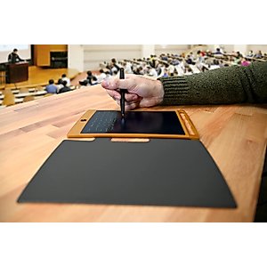 Boogie Board Jot Reusable Writing Tablet for Adults, 8.5 Digital Notebook with Instant Erase, Digital Notepad with Magnets, Note Taking Tablet for Work or School, Gold with Protective Folio